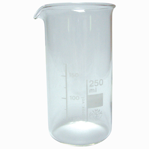 BEAKER 250ML TALL FORM GRAD W/SPOUT BORO GLASS EA