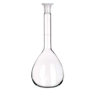 VOLUMETRIC FLASK 25ML SJ 10/19 CLASS A W/PLAST STPR BORO EA
