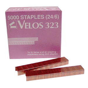 REXEL VELOS 323 STAPLES, SIZE 24/6, 5000/BOX - School