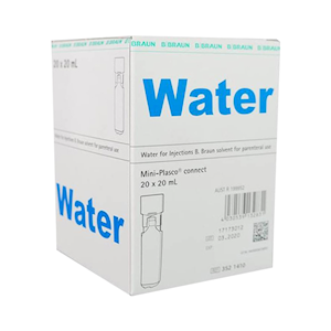 B.BRAUN WATER FOR INJECTION (MINIPLASCO) 20ML AMPOULE 20/BX