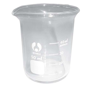BEAKER 50ML LOW FORM GRAD W/SPOUT BORO GLASS EA