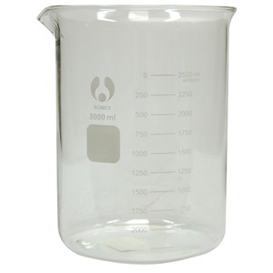 BEAKER 3000ML TALL FORM GRAD W/SPOUT BORO GLASS EACH