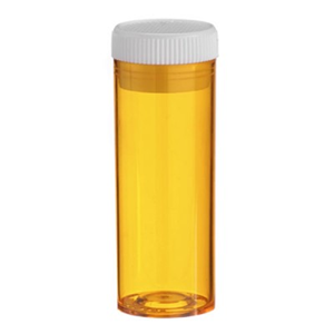 PLASTIC VIALS DRAM 4, PUSH IN CAP, AMBER, 200/CTN