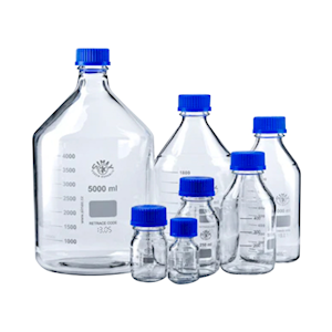 REAGENT BTL 2000 ML CLEAR W/CAP & RING GLASS EA