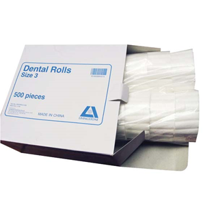 LIV DENTAL COTTON ROLL 0.5 X 1.5 INCHES SIZE 3 50/PK 500/BOX