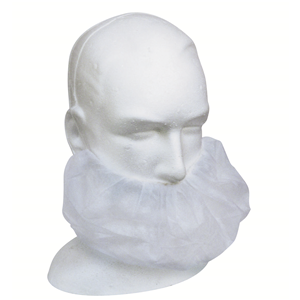 LIV DISP BEARD COVER DOUBLE LOOP LTX FREE WHITE HACCP 100/BX