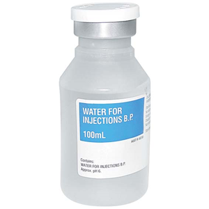 WATER FOR INJECTION BP 100ML PLASTIC VIAL 10 PIECES/BX