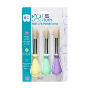 FIRST CREATIONS EASI-GRIP PAINT BRUSH ASSORTED 3 PIECES/PACK