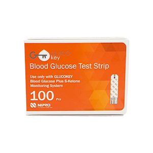 GLUCOKEY BLOOD GLUCOSE TEST STRIPS, 100 STRIPS/BOX