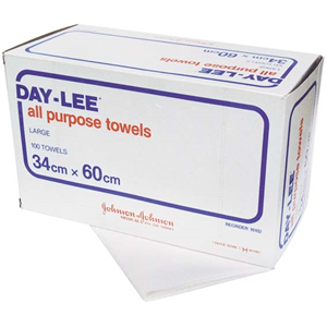 DAY-LEE ALL PURPOSE TOWEL, LINT FREE, LARGE, 34X60CM, 100/BX