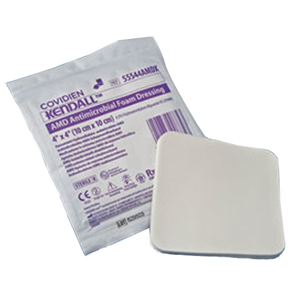 KENDALL AMD ANTIMICROBIAL FOAM DRESSINGS, 10 X 10CM, EACH