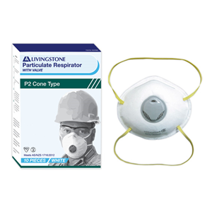 LIV P2 FACE MASK RESPIRATOR W/VALVE LVL3 CUPPED CONE 10/BX