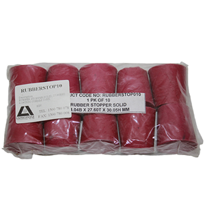 SOLID RUBBER STOPPER 24BX29TX29H (MM) 10/PACK