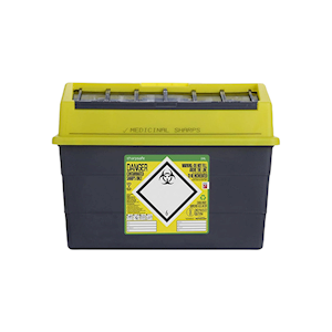 SHARPSAFE CONTAINER W/ LID 24L445 X 225X 340 MM YELLOW EACH