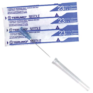 OUTOFDATE*TERUMO NEEDLE 23GX1.25" 32MM ULTRATHINWALL 100/BOX